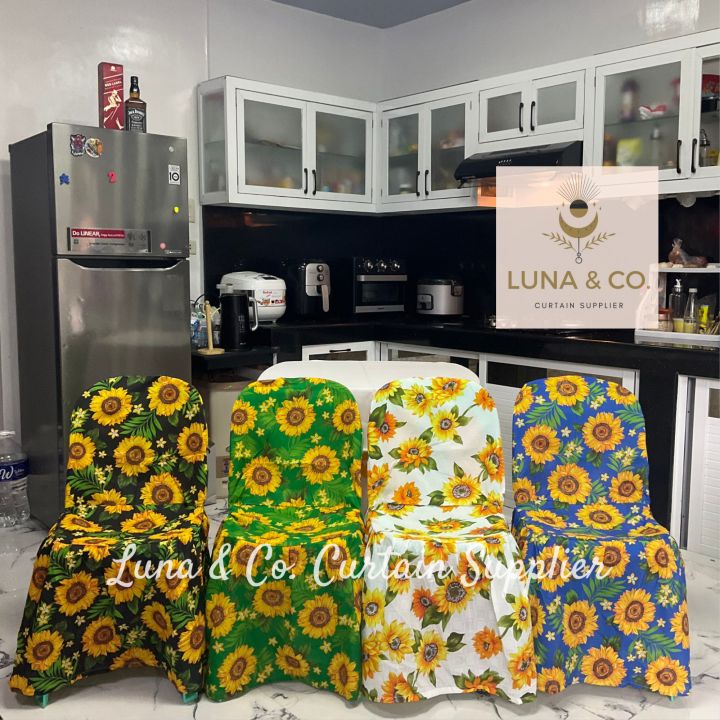 SUNFLOWER DESIGN Monoblock Chair Cover (Geena fabric) | Standard Size ...