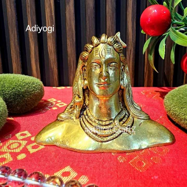 Adiyogi / Shivan Idol Brass Antique Finish God Adiyogi / Mahadev Brass ...