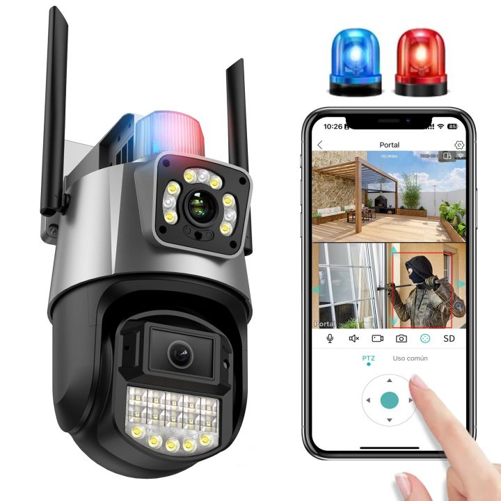Outdoor Wifi PTZ Camera 4K 8MP HD Dual-Lens Dual Screen Camera AI Auto ...