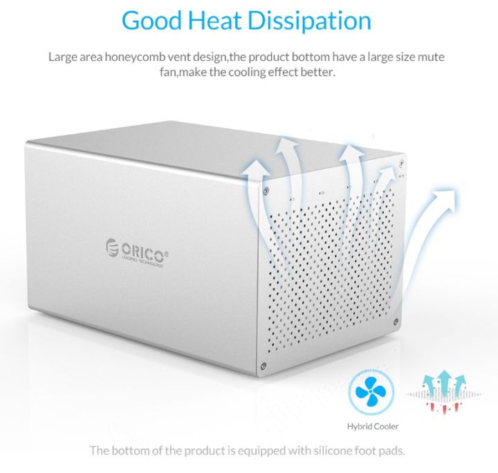 ORICO Honeycomb Cooling Multi Bay WS series 3.5'' Type-C Aluminum HDD ...