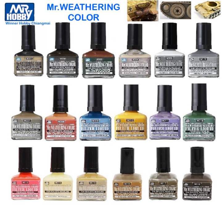 Mr. Hobby Mr. WEATHERING COLOR สีทำคราบ WC01-WC18 40ml ทำสี พลาสติก ...