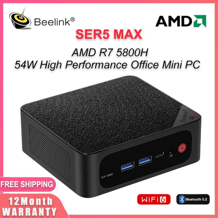 Beelink SER5 Max Mini PC AMD Ryzen 7 5800H 16G+500G SSD SER5 5560U 32G ...