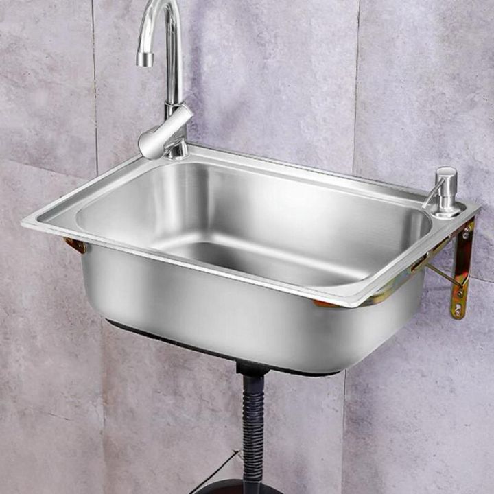 Stainless Steel Single Bowl Kitchen Sink with Stand Simple Home Use ...