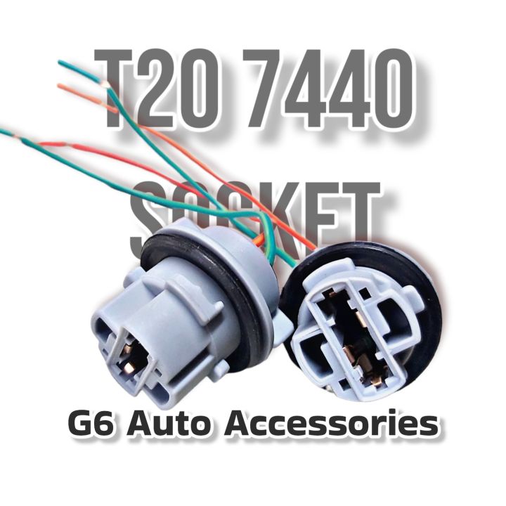 T20 7440 Bulb Socket Reverse Turn Signal Rear Foglight Single Contact ...