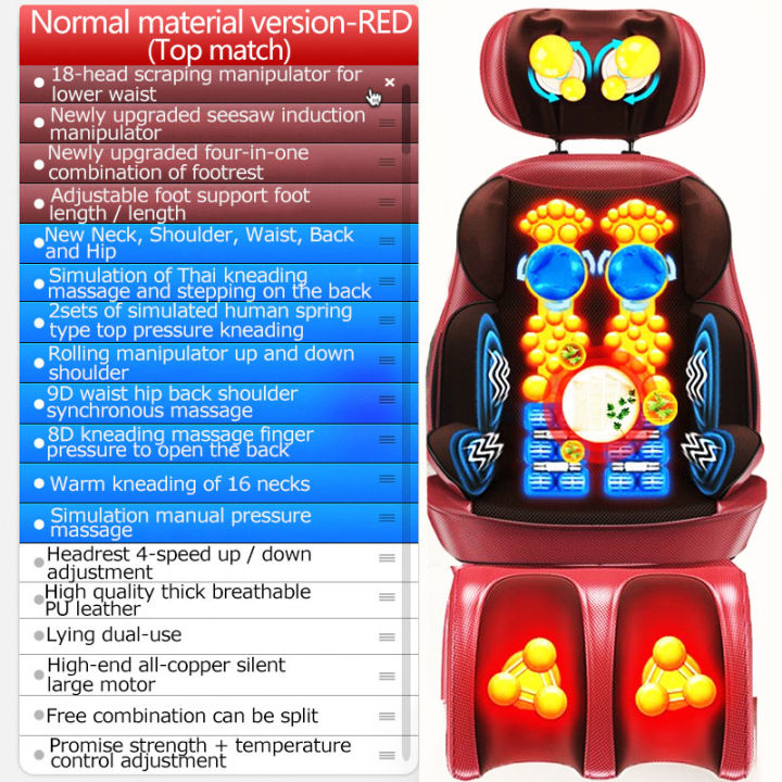 XUTI Portable massage cushion with Heat, Full Body Electric Massager ...