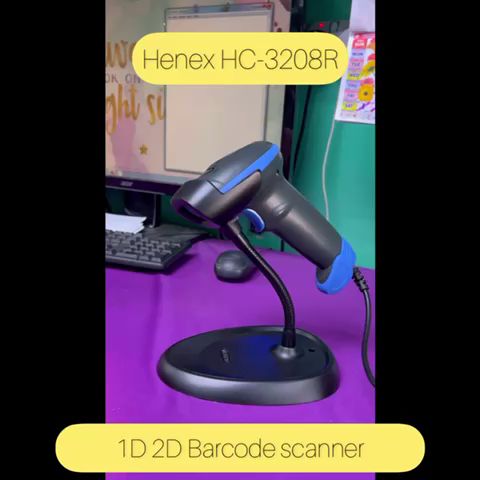 WIRE 2D BARCODE SCANNER - SCAN FOR QR CODE & BARCODE - HENEX HC-3208R ...