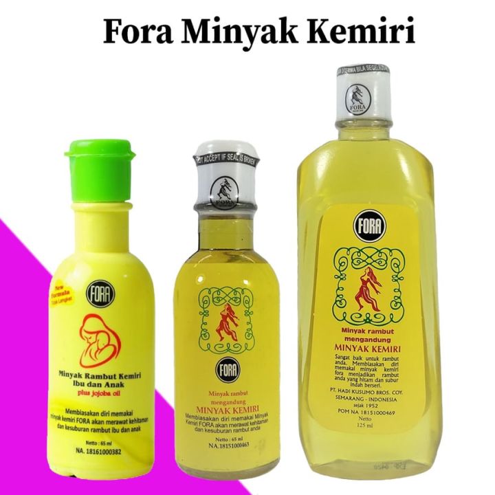 Fora Minyak Rambut Kemiri Ukuran Besar 125 ml dan Kecil 65 ml Untuk ...