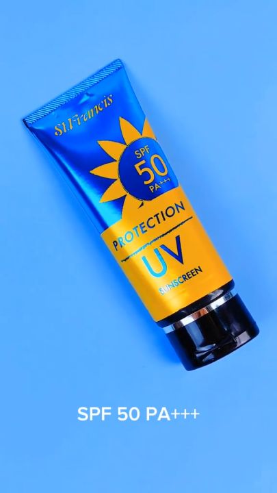 *[แพ็ก 3 ชิ้น] ST.FRANCIS PROTECTION UV SUNSCREEN SPF 50 PA+++ 80g. ครีมกันแดด เนื้อบางเบา เหมาะ ...