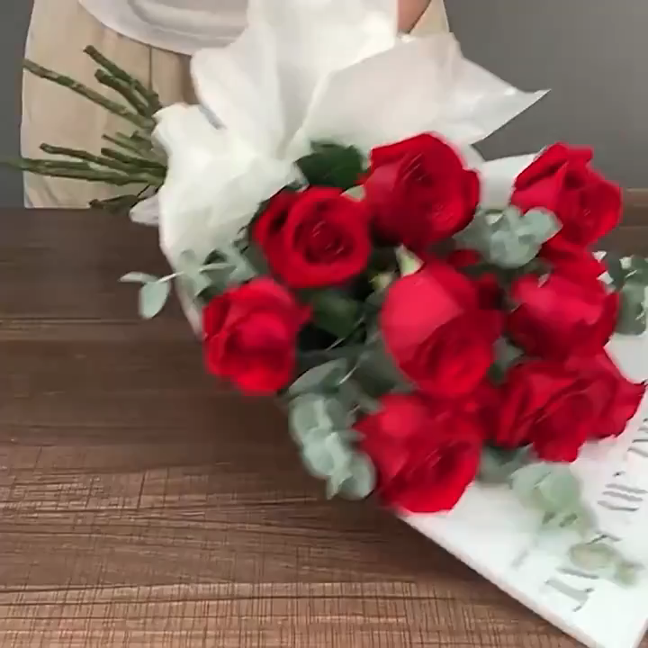 20PCS Simple English Paper Flower Bouquet Paper Packaging Materials ...