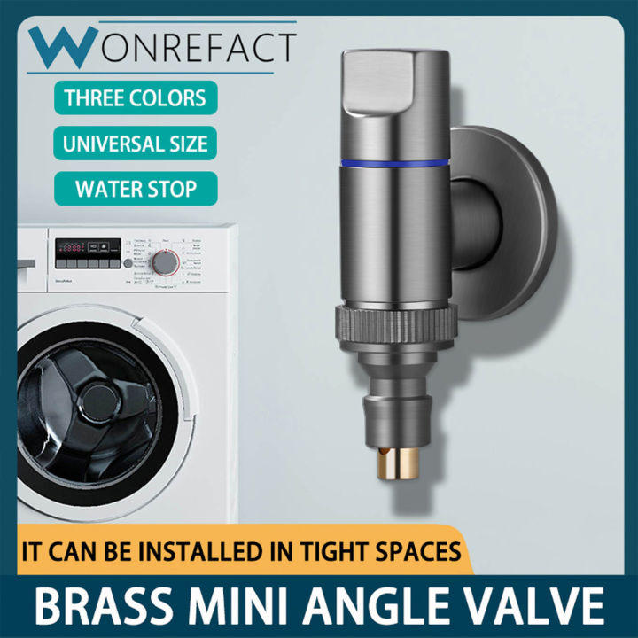 Universal Bathroom Washing Machine Faucet Mini Brass Angle Valve Bidet ...