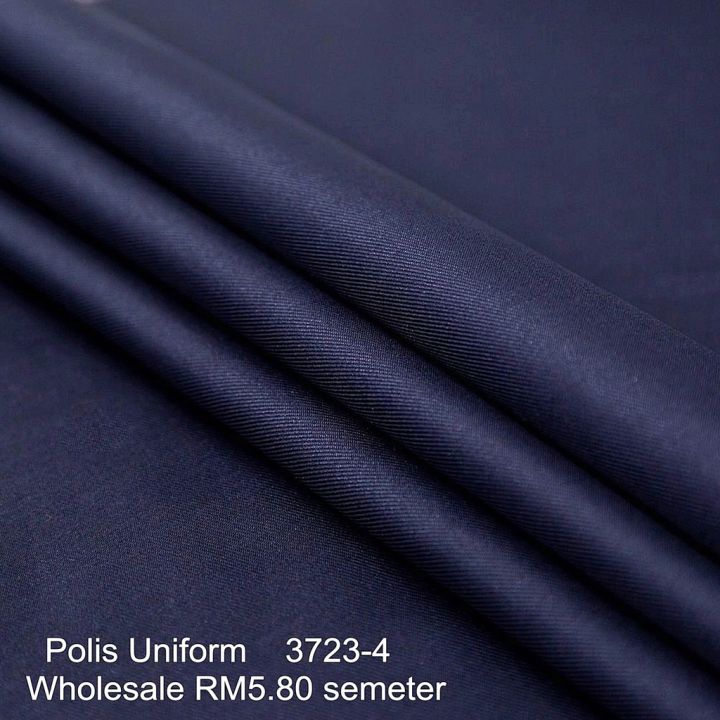 Kain Pasang Navy Blue (4Meter) Utk Uniform Polis/PB/Kadet Polis | Lazada