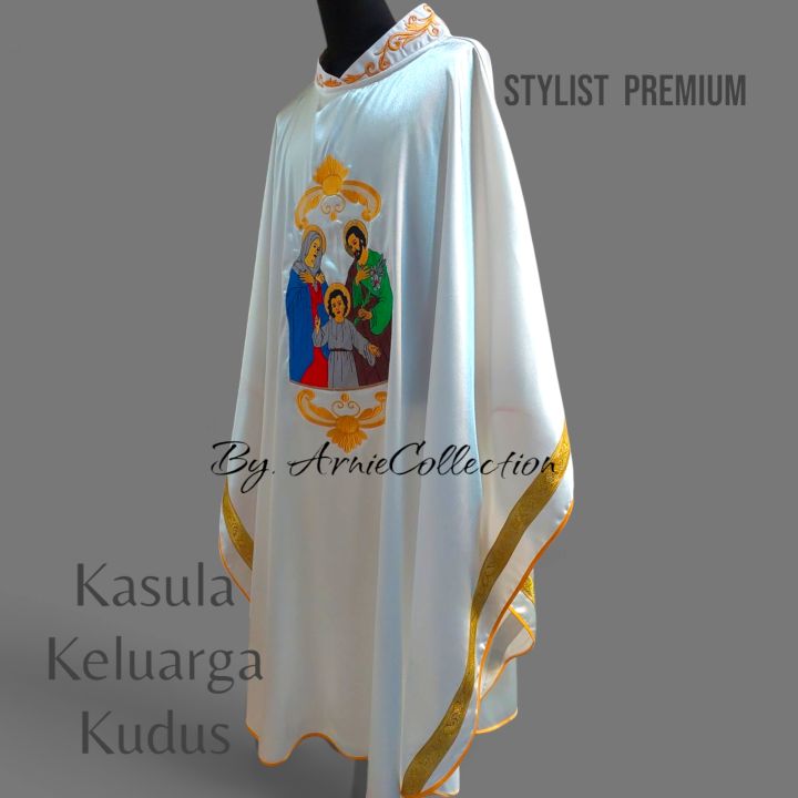Kasula Romo Imam Katolik Bordir Keluarga Kudus/Kasula Warna Putih ...