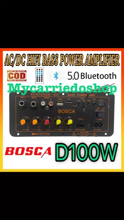 BOSCA D100W OK HIFI BASS POWER AMPLIFIER Board AC 220V DC 12V/24V Car ...