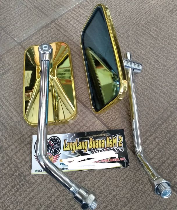 spion kotak gold 1set (buat motor Honda )kaca spion variasi kotak ...