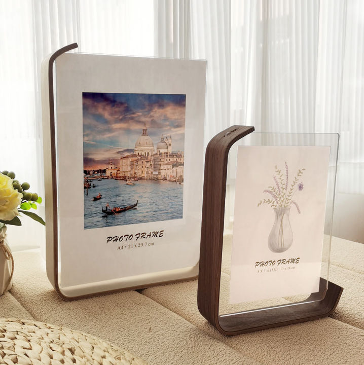 Acrylic Wooden Photo Frame A4 10X15cm 15X20cm Frame Calendar Double ...