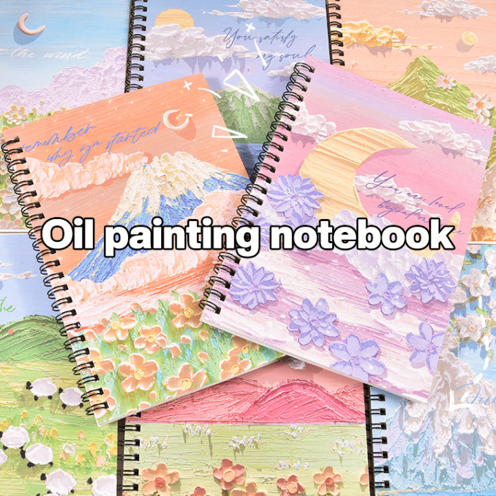 Hami A5 Spring Notebook 60 Sheets Oil Painting Coil Notebook Thickened ...