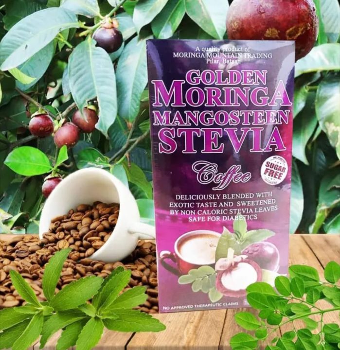 Authentic GOLDEN MORINGA MANGOSTEEN STEVIA coffee | Lazada PH