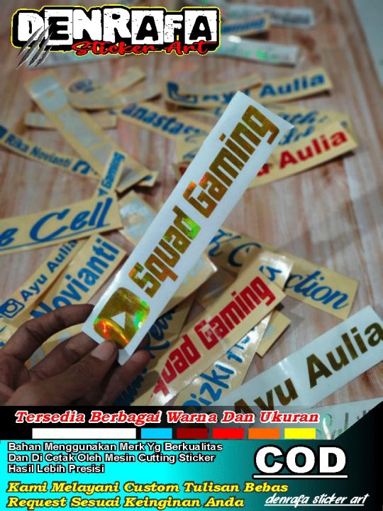 Sticker Custom Request Nama Sendiri Stiker cutting bebas request ...
