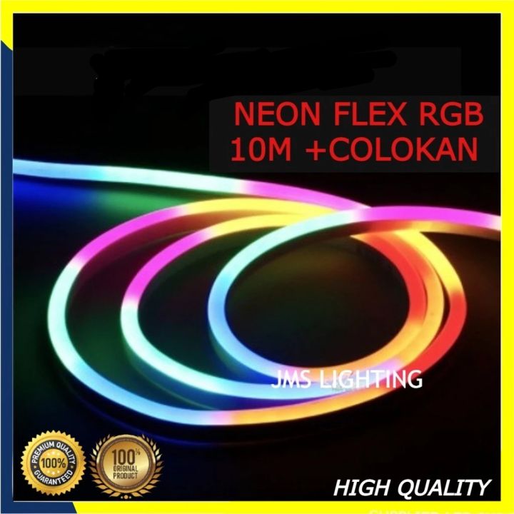 Lampu Neon Plex rgb runing 10M Neon plex 220v 10 meter lampu hias lampu ...