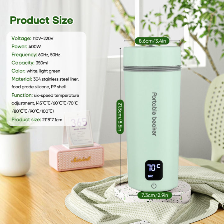 Emooncn กระติกน้ำสำหรับเดินทางแบบพกพา500มล. เดือดเร็วขนาดเล็ก Teko Listrik Mini กาต้มน้ำสแตนเลส ...