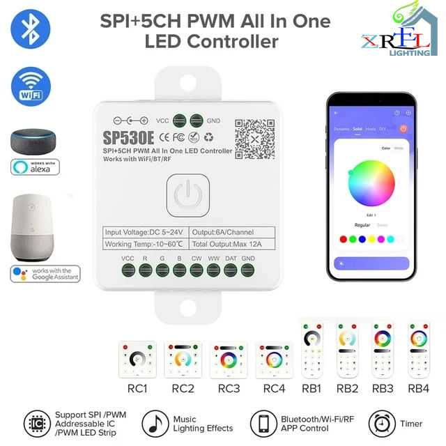 All In One LED Controller SP530E 5CH PWM SPI Pixels For LED Strip ...