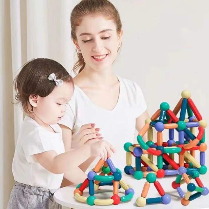 Kids Magnetic Stick Balls Building Toy Blocks With Storage Box 3D ...