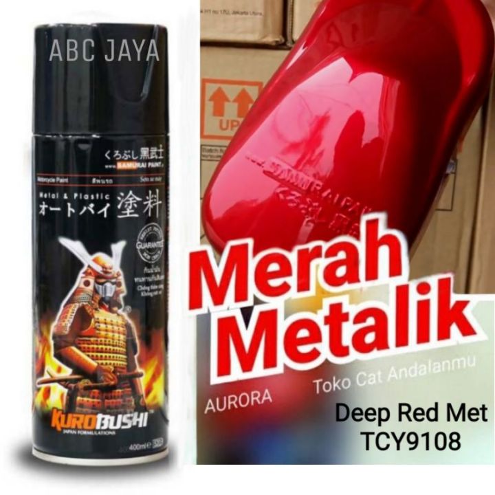 Pilok Pylox Cat Semprot Samurai Deep Red Met TC Y9108** 400ml Merah Metalik Red Met Metalic ...
