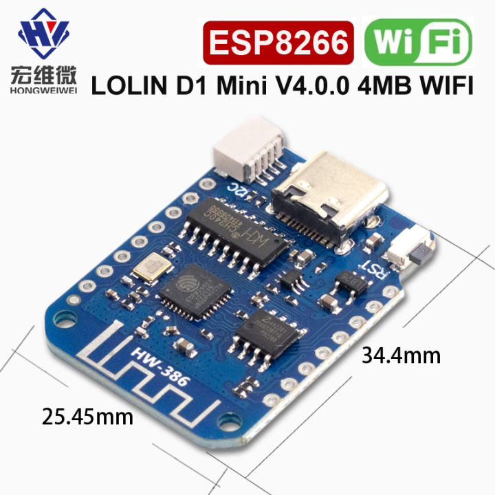 WEMOS D1 Mini V4.0.0 TYPE-C USB WIFI Internet of Things Board based ESP8266 4MB LOLIN 12C ...