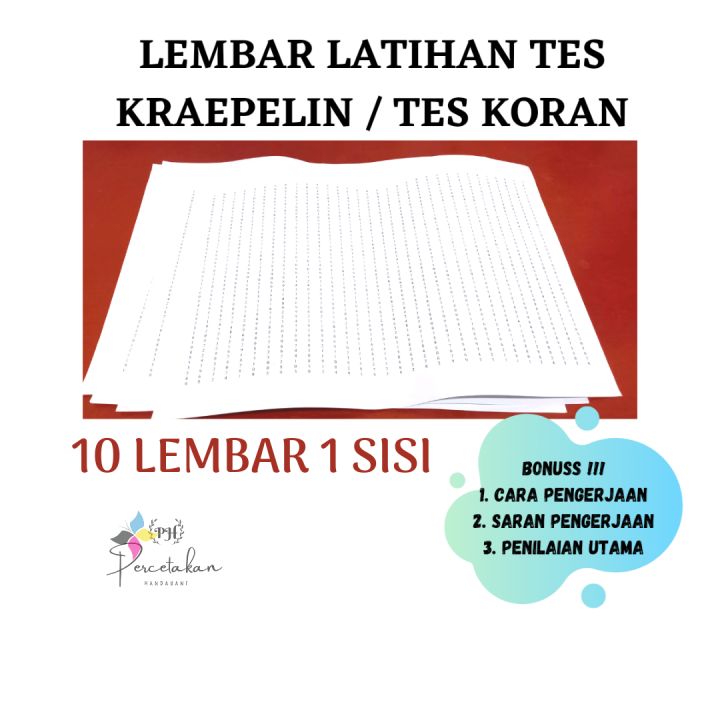 KERTAS KRAEPELIN UKURAN A3 / KERTAS PSIKOTES ( PAKET E ) | Lazada Indonesia