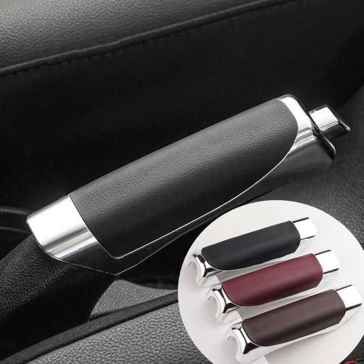 Car Handbrake Handle Cover PU leather Texture Hand Brake Protector ...