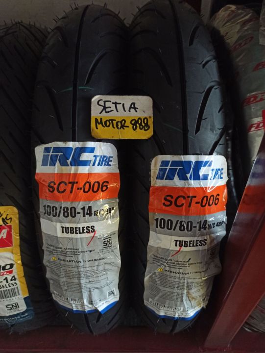 Ban luar IRC 100/80-14 SCT-006 M/C 48P TUBELESS PCX 160 Vario 160 Aerox ...