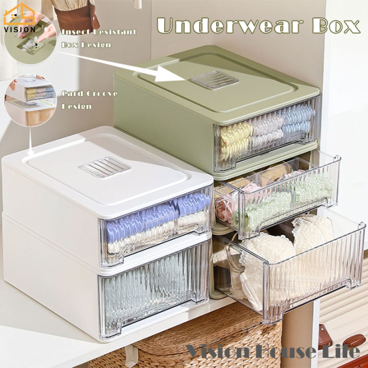 Vision Nordic Wardrobe Storage Cabinet Stackable Underwear Storage Box ...