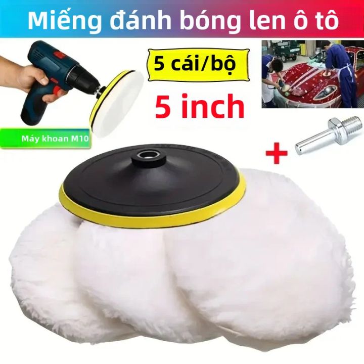 5 Cái/bộ 5 Inch Đánh Bóng Ô Tô Tẩy Lông ĐỆM PHỒNG Bánh Xe Miếng Lót Bộ ...