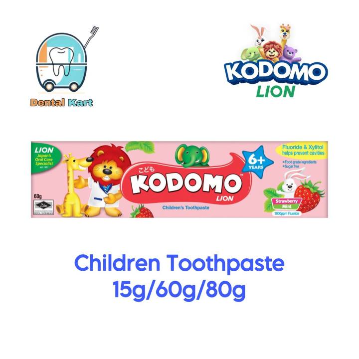 Kodomo Lion Kid's Children's Toothpaste 60/80g (Strawberry/Grape/Apple/Orange) | Lazada Singapore