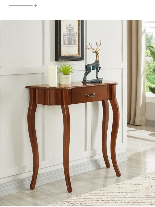 American Style Solid Wood Semicircle Console Tables Corridor Minimalist ...