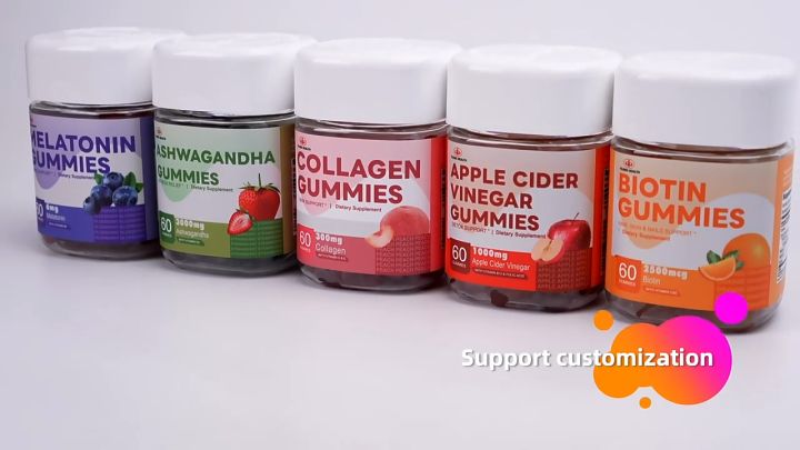 Yiling Collagen Gummies with Vitamin C, E and Biotin, Hydrolyzed ...