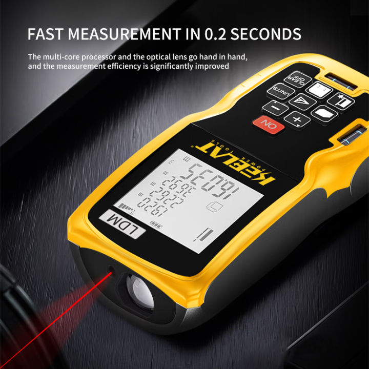 KEELAT Digital Laser Distance Meter 100m Rangefinder Ruler Range Finder ...