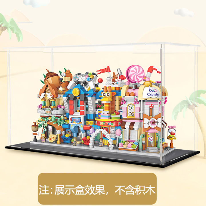 Loz Building Blocks Street View Display Box Christmas Tree Rose Flower ...
