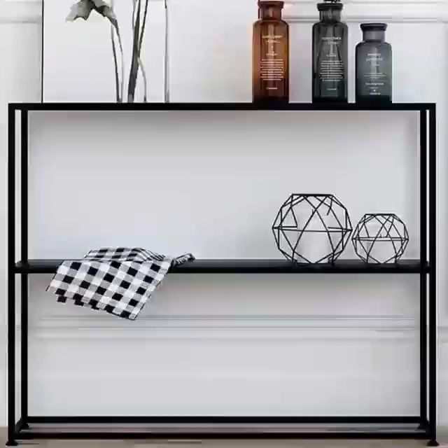 Nordic Console Table Iron Storage Rack Creative Multi-layer Bookshelf ...