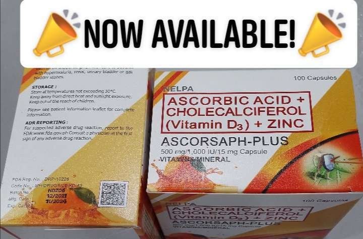 Ascorsaph Plus (Vitamin D3) Ascorbic Acid | 100 Capsules | Lazada PH