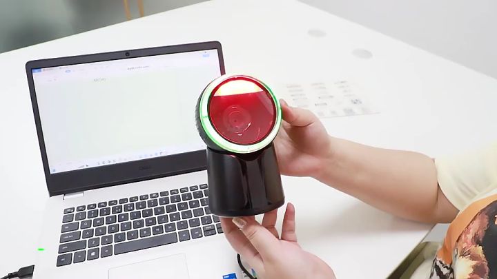 WODEMAX Wired 2D Hands-Free Omnidirectional Desktop Barcode Reader QR ...