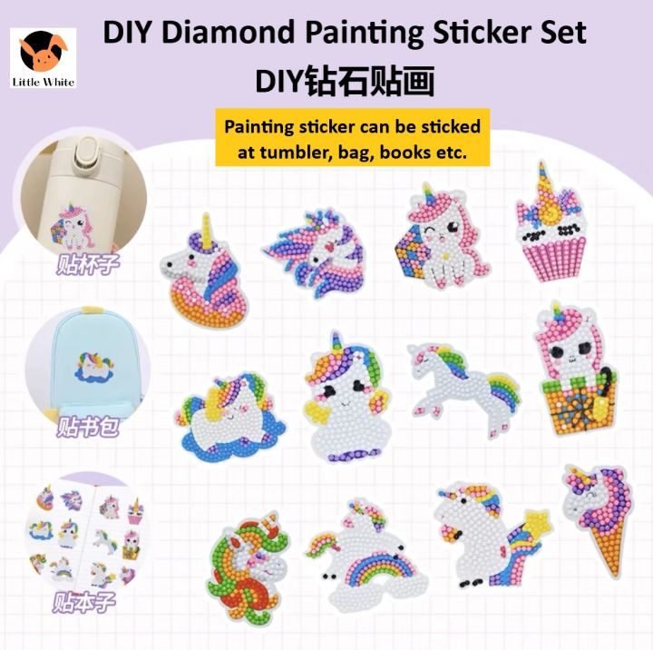 Kids DIY Diamond Sticker Set Art Craft Early Learning 儿童手工卡通钻石贴纸套装早教益智 ...