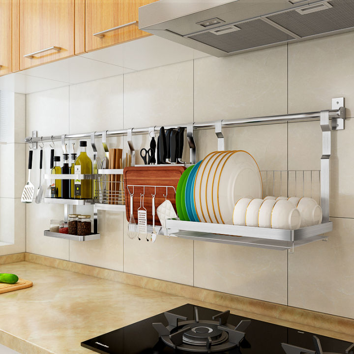 Kitchen Storage Rack 304 Stainless Steel Wall Mount Multifunctional ...