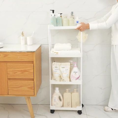 Pelise 3/4 layer Bath Rack Bathroom Shelves Rolling Trolley Kitchen ...