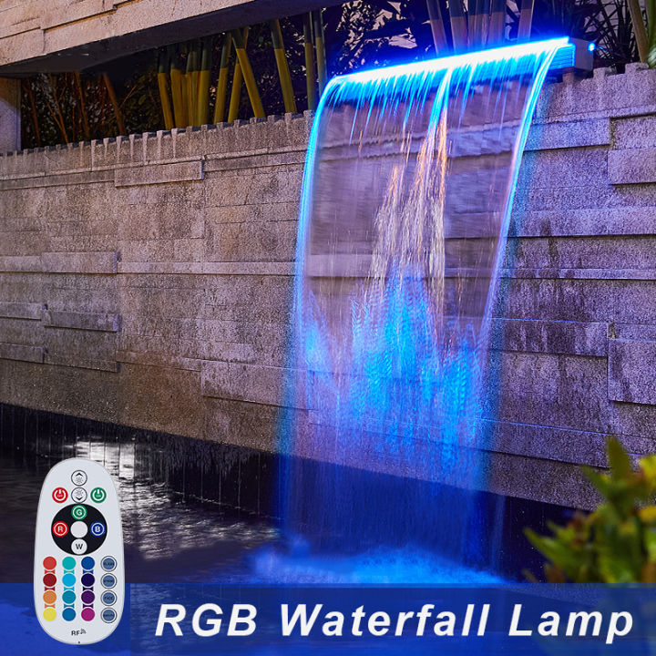 Acrylic Waterfall Lights Decor Water Curtain Wall Spout Outdoor Spa ...