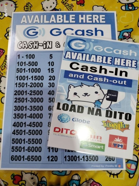 Gcash rate own rate Laminated waterproof signage own rate fees | Lazada PH