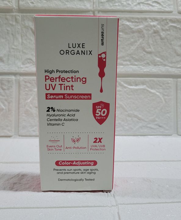 Luxe Organix high protection Perfecting UV Tint serum Sunscreen spf 50 ...