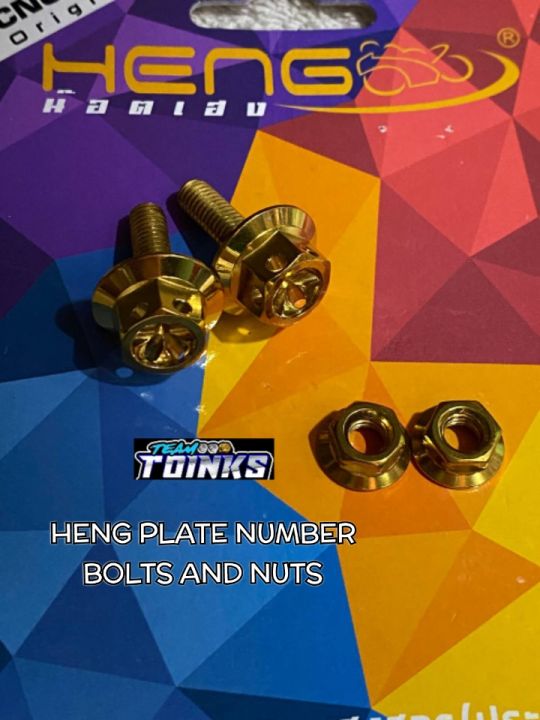 HENG PLATE NUMBER BOLT / NUT ( 2pcs ) | Lazada PH