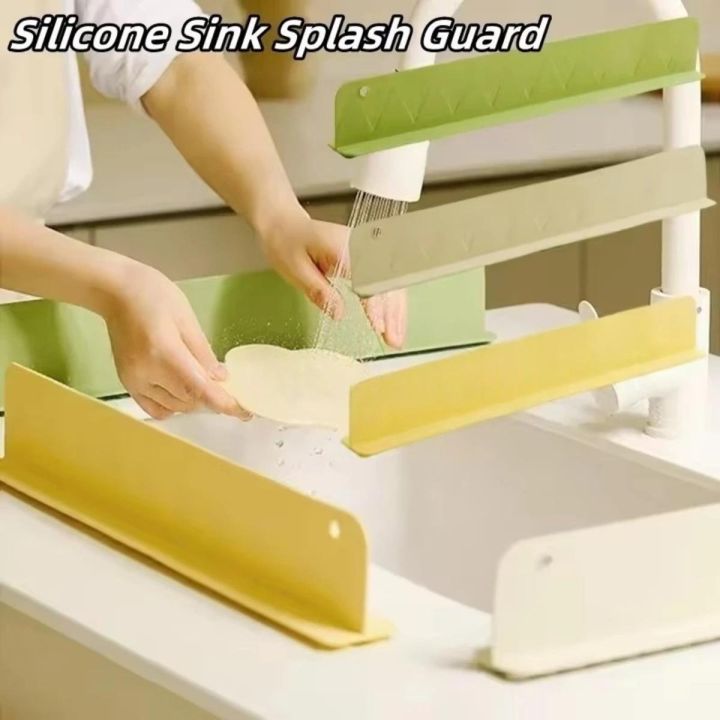 🔥Silicone Sink Splash Guard Water Barrier with Suction for Kitchen ...