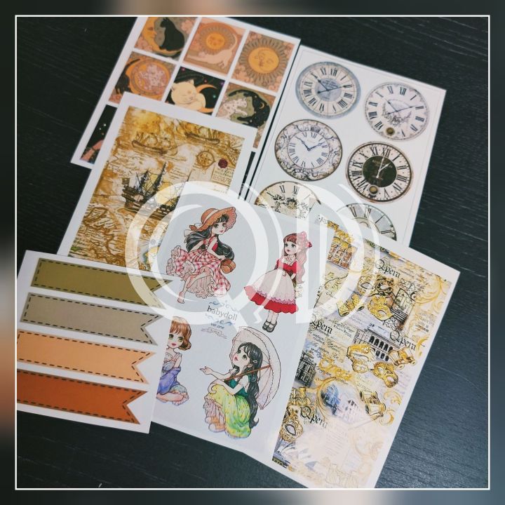 isi 6 lembar Photo stker Jurnal vintage aesthetic sticker glossy murah ...